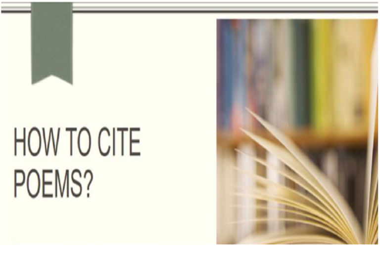 Master the skills of how to cite a poem | Total Assignment